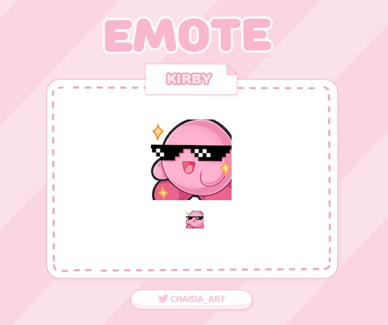 Cool Swag Kirby Emote for Twitch Streaming, Discord, Youtube/ Cute ...
