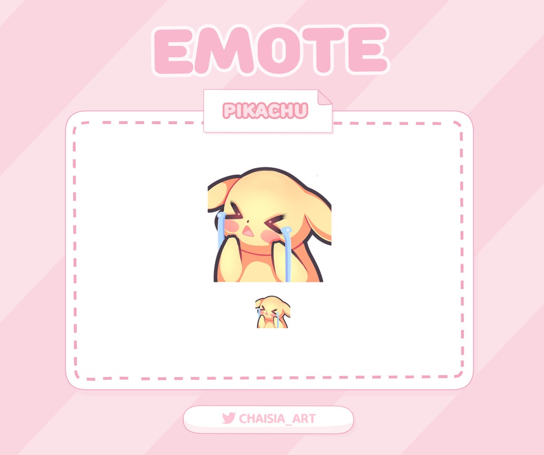 Pikachu Cry Sad Emote for Twitch Streamers/ Discord, Youtube/ Cute ...