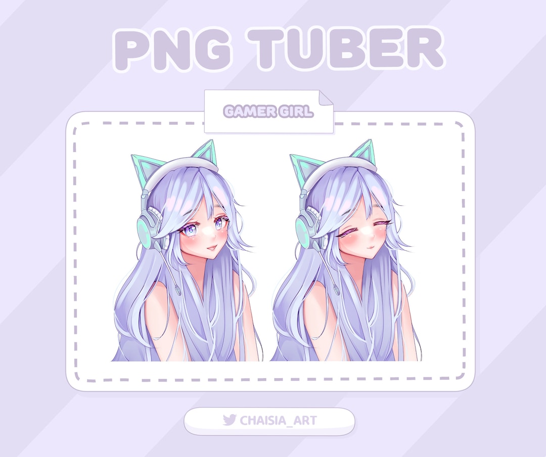 Gamer Girl PNG Tuber/pngtuber Avatar for Twitch Streamers, Discord ...