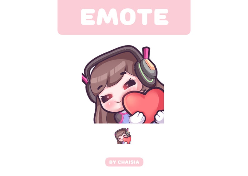 Cute DVA Overwatch Love Sticker Emote for Twitch Streamers - Etsy