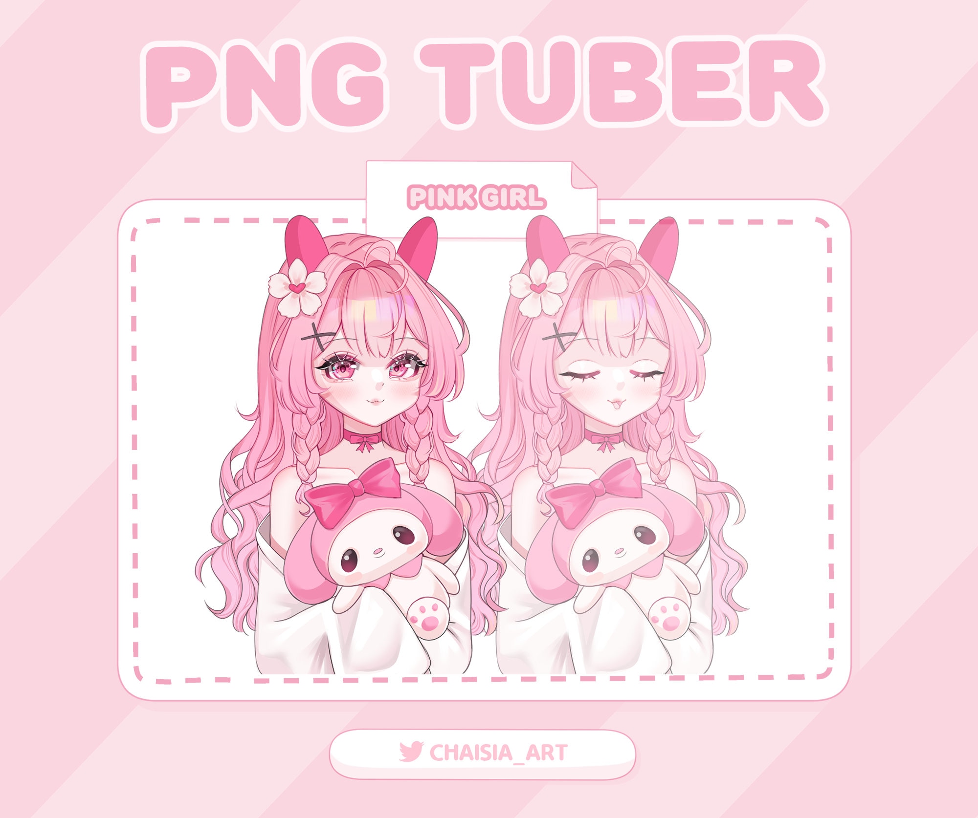 Melody Cute Pink Girl PNG Tuber/ Pngtuber Avatar Model for Youtube ...