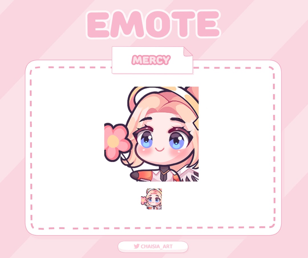 Cute Mercy Overwatch Flower Sticker Emote for Twitch Streamers, Discord ...