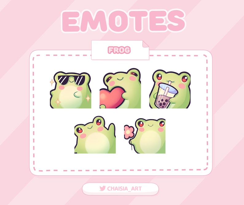 Cute Frog Emote Bundle Pack for Twitch Streamers, Discord, Youtube ...