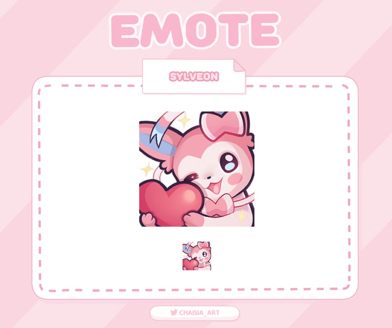 Sylveon Love Heart Emote Sticker for Twitch Streamers/ Discord, Youtube ...