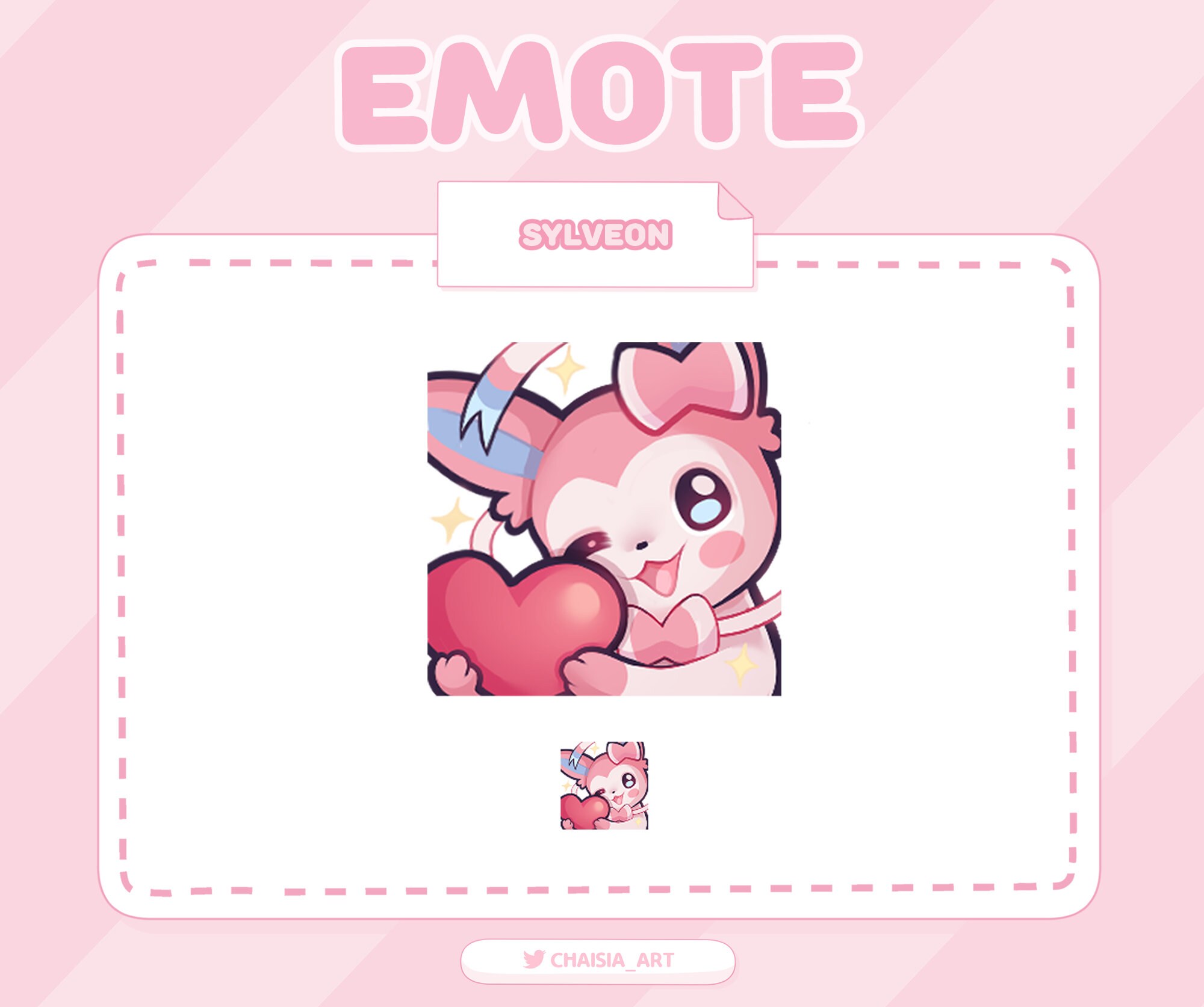 Sylveon Love Heart Emote Sticker for Twitch Streamers/ Discord, Youtube ...
