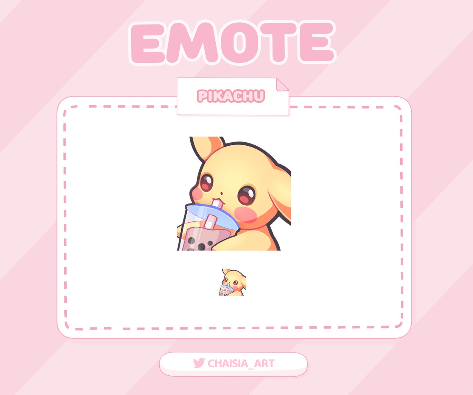 Pikachu Boba Sip Emote for Twitch Streamers/ Discord, Youtube/ Bubble ...