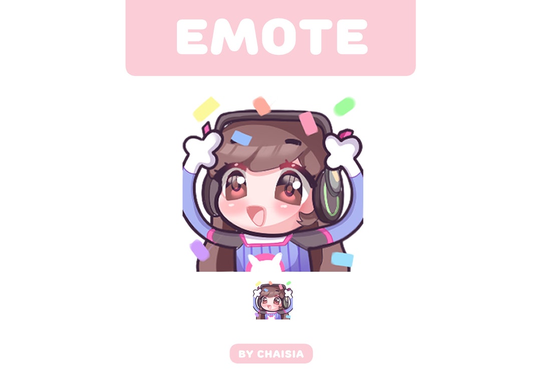 Cute DVA Overwatch Hype, Hypers Sticker Emote for Twitch Streamers ...