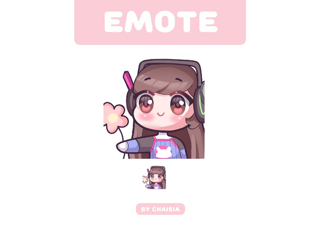 Cute DVA Overwatch Flower Sticker Emote for Twitch Streamers, Discord ...