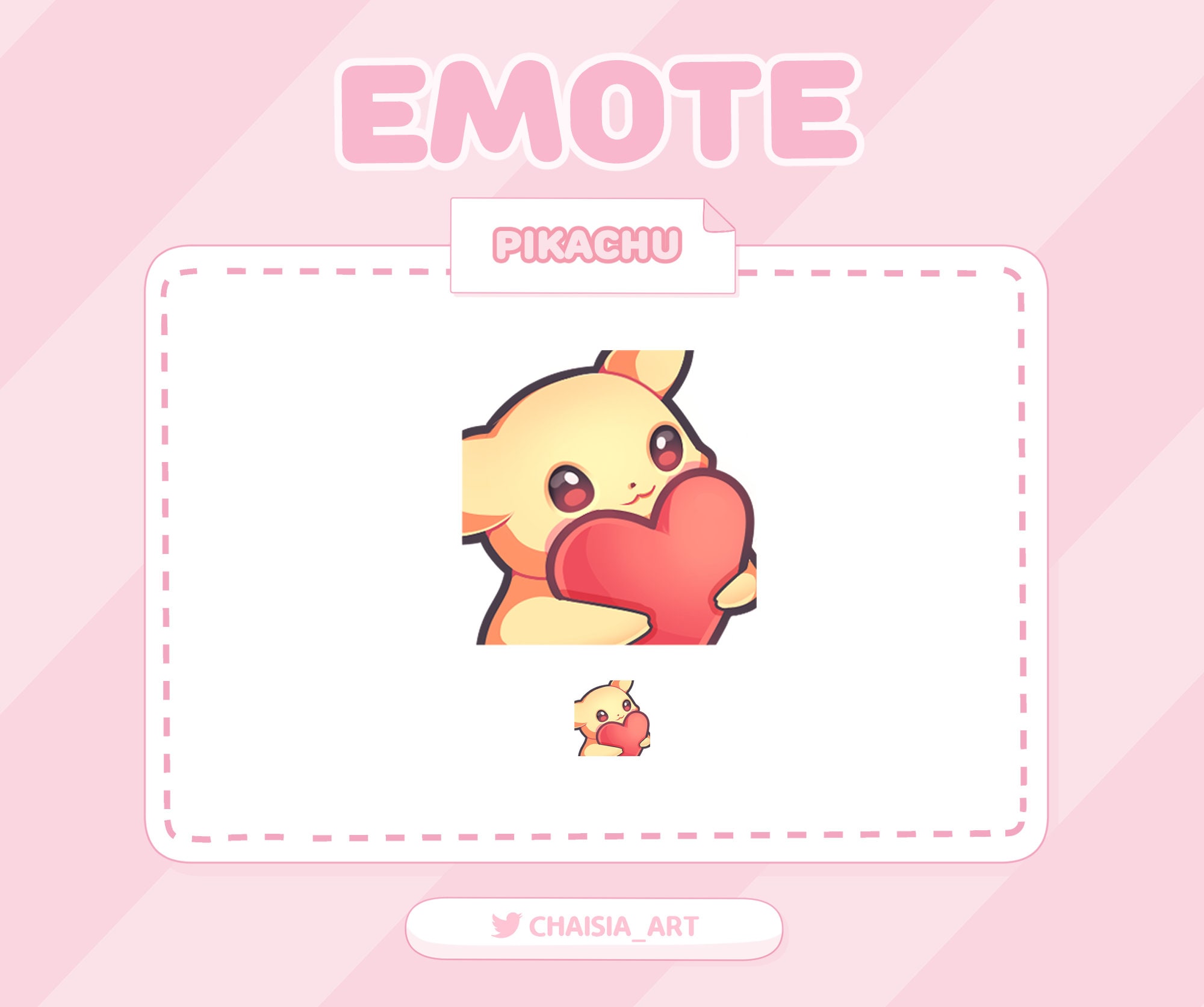Pikachu Love Heart Emote for Twitch, Discord, Youtube (digital Download ...