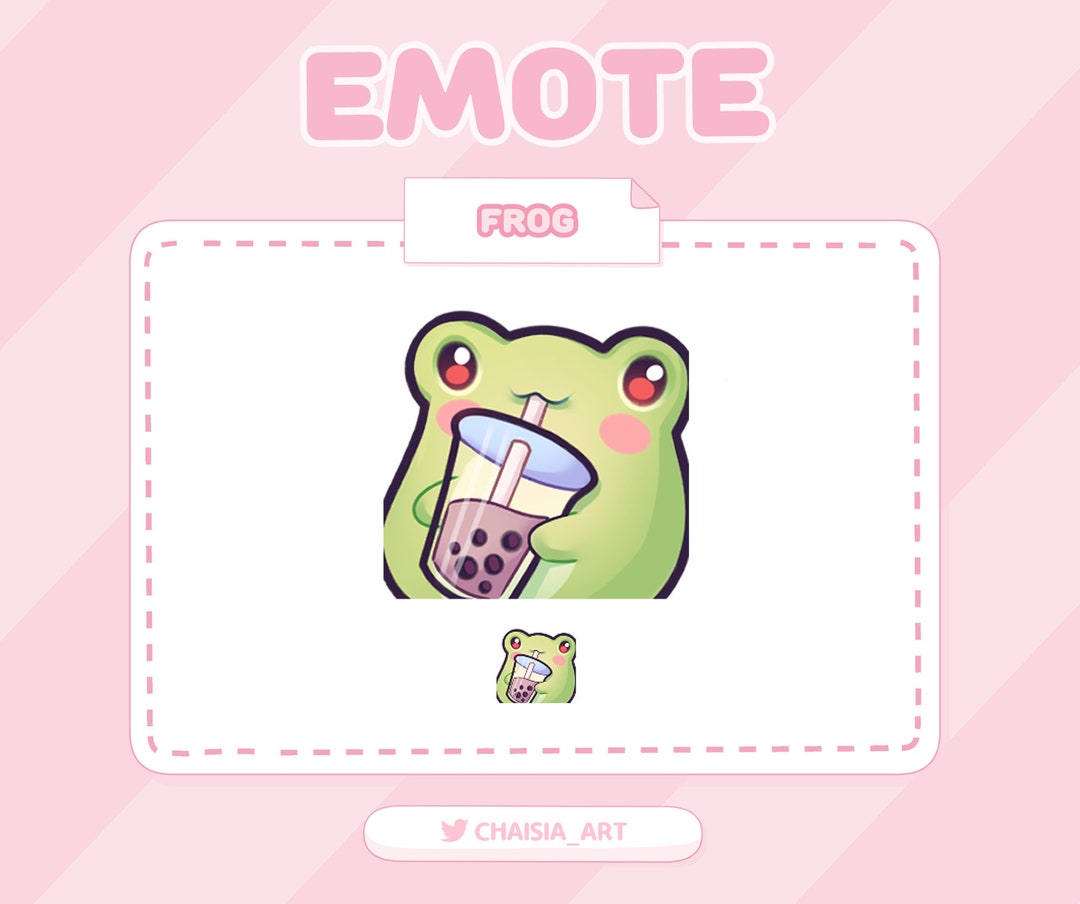 Frog Boba Sip Emote Sticker for Twitch Streamers/ Discord - Etsy