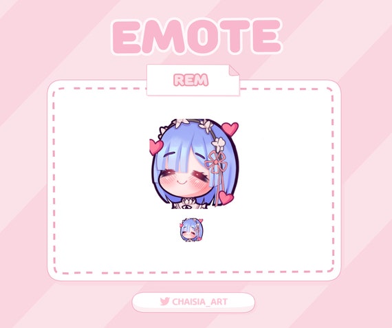 Rem Re:zero Anime Love Emote for Twitch Streamers Discord - Etsy Canada