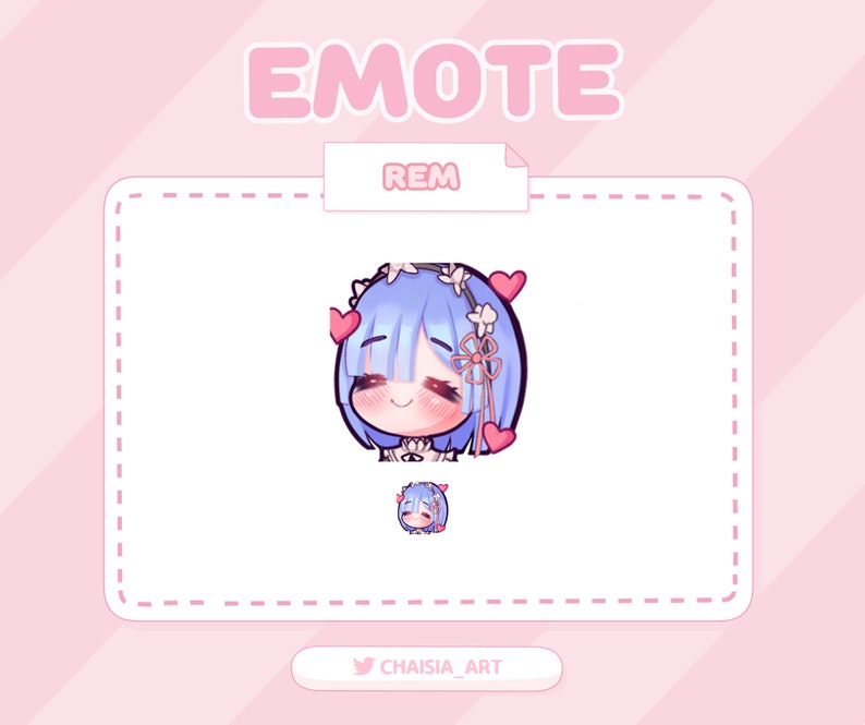 Rem - Re:zero Anime Love Emote for Twitch Streamers, Discord, Youtube ...