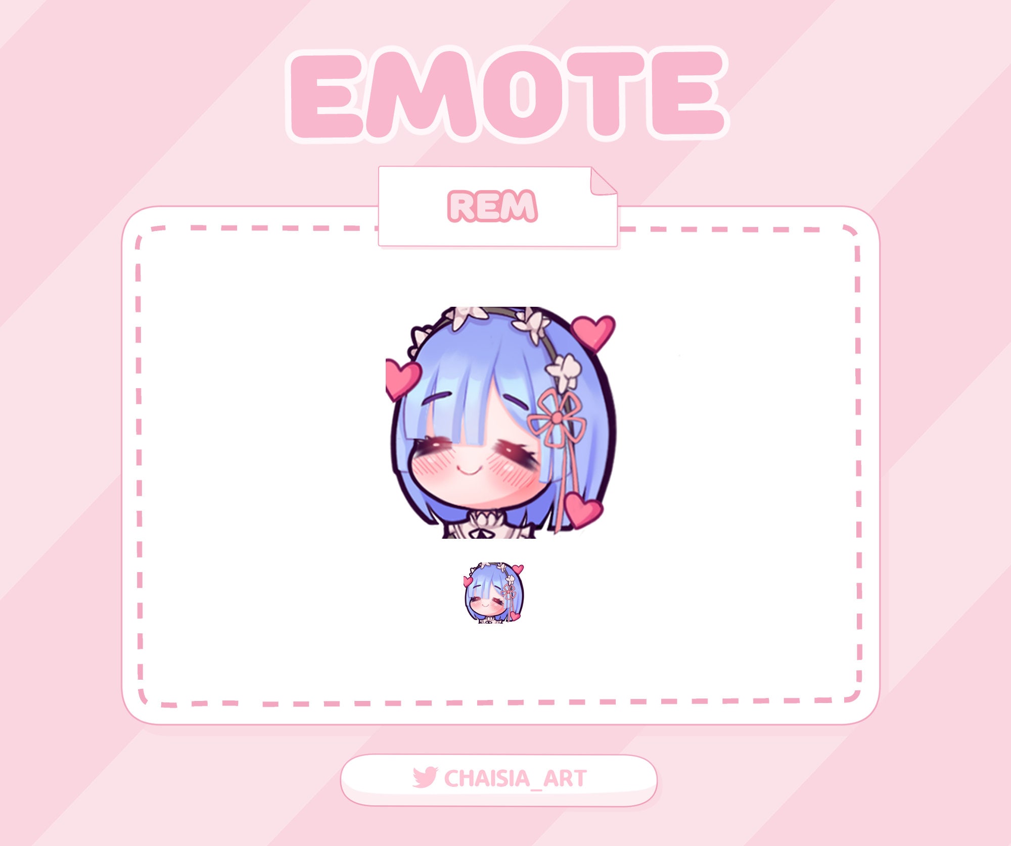 Rem - Re:zero Anime Love Emote for Twitch Streamers, Discord, Youtube ...