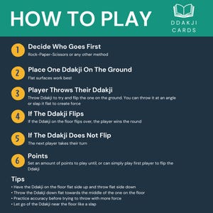 Korean Ddakji Card Game Squares Large Cards Easy Flip - Etsy