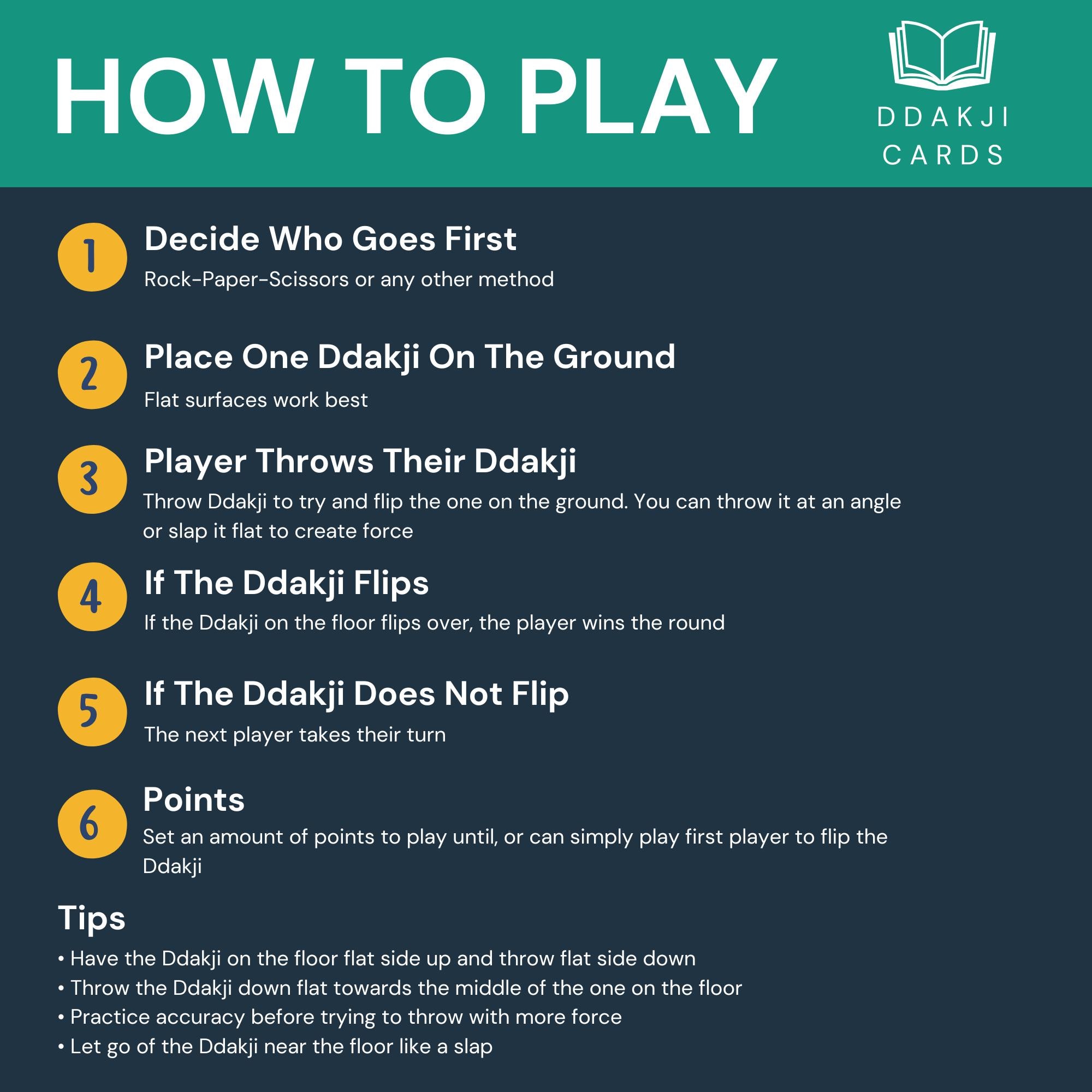 Korean Ddakji Card Game Squares Large Cards Easy Flip - Etsy