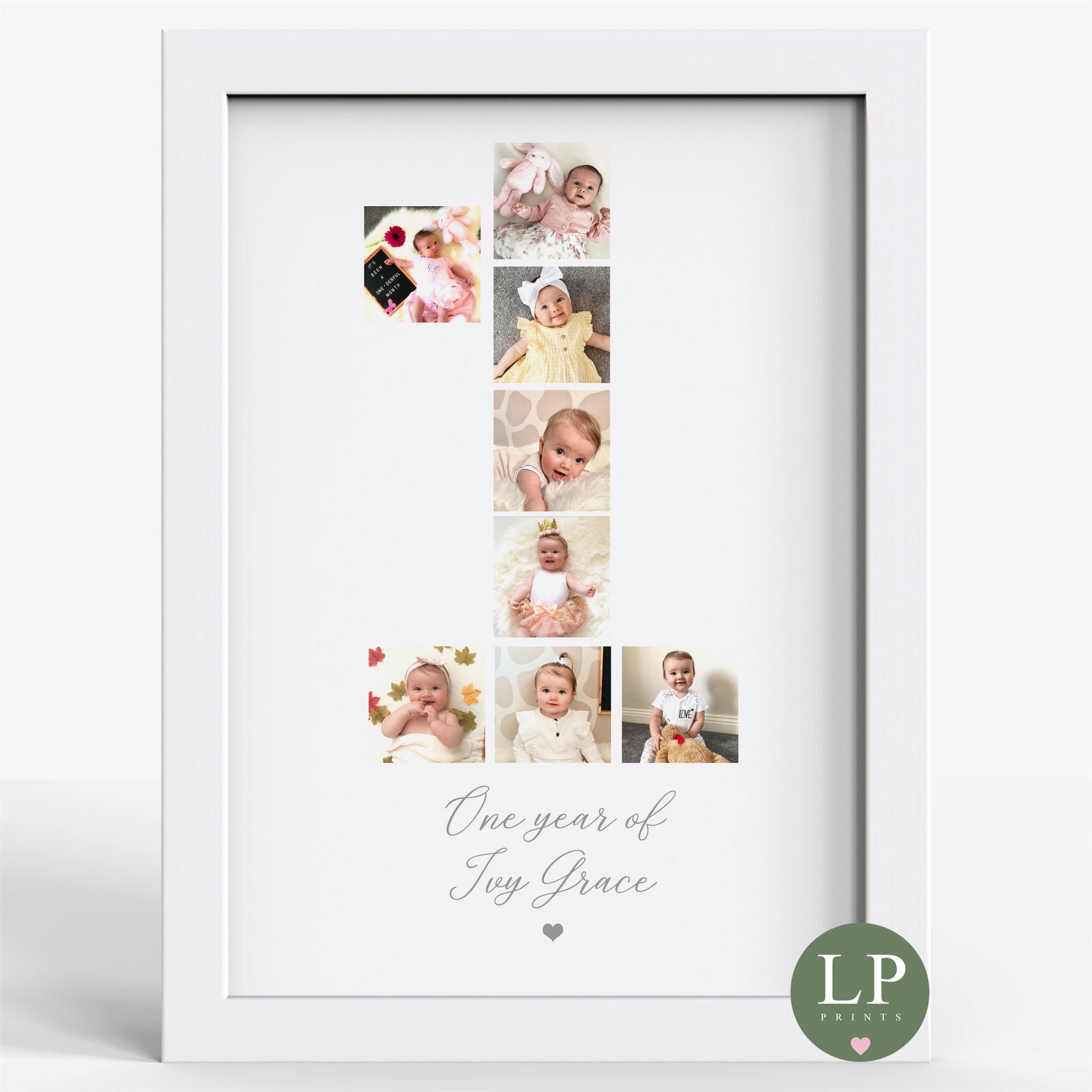 Personalised Baby's First Birthday Photo Framed Print - Etsy UK