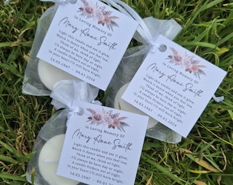 Personalised Funeral Candles, Funeral Favours, Keepsake, Memorial ...