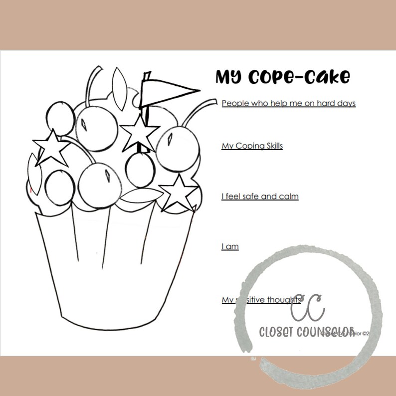 Cope-cakes: Worksheets and Game to Teach Coping Skills - Etsy