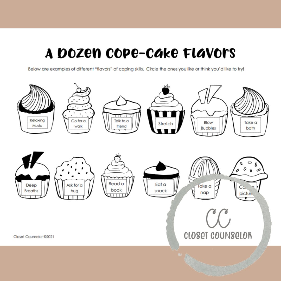 Cope-cakes: Worksheets and Game to Teach Coping Skills - Etsy