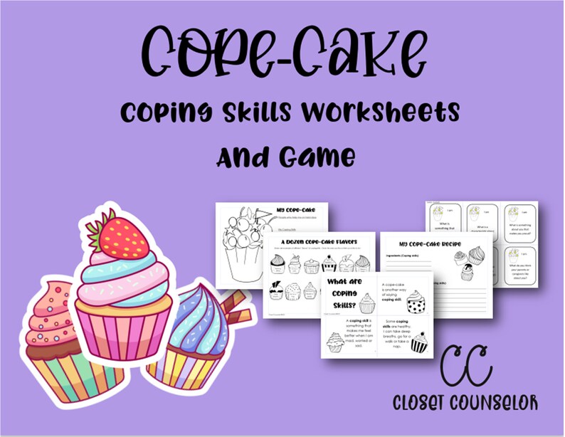 Cope-cakes: Worksheets and Game to Teach Coping Skills - Etsy