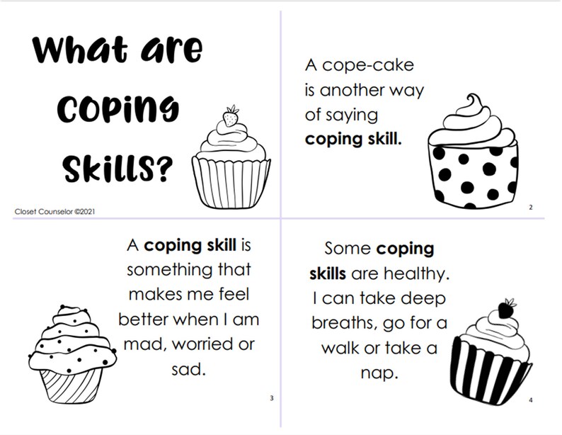 Cope-cakes: Worksheets and Game to Teach Coping Skills - Etsy