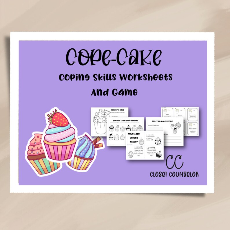 Cope-cakes: Worksheets and Game to Teach Coping Skills - Etsy