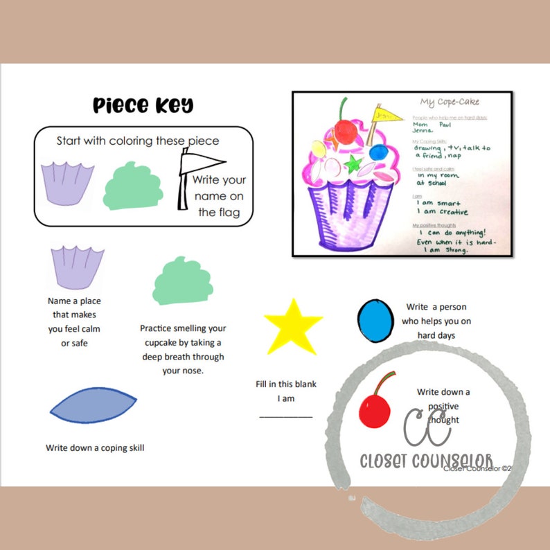 Cope-cakes: Worksheets and Game to Teach Coping Skills - Etsy