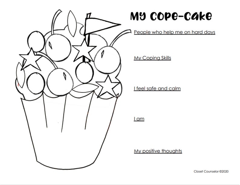 Cope-cakes: Worksheets and Game to Teach Coping Skills - Etsy