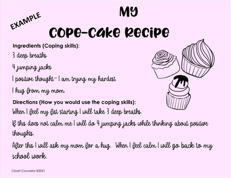 Cope-cakes: Worksheets and Game to Teach Coping Skills - Etsy