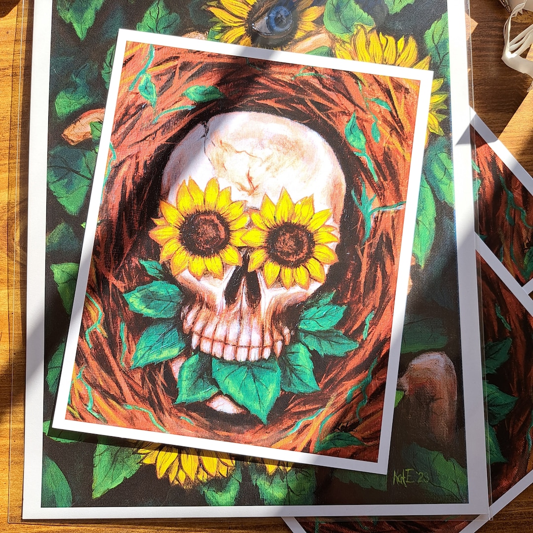 Seeing Sunflowers - Skull - Etsy