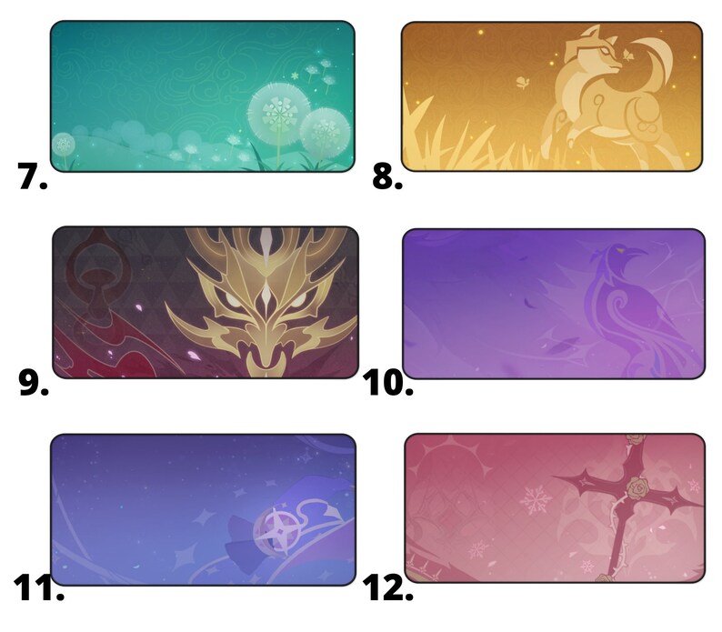 Genshin Impact Character Namecard Versie 2 Gaming Desk Mat | Etsy België Genshin Impact Character Namecard Versie 2 Gaming Desk Mat | Etsy België