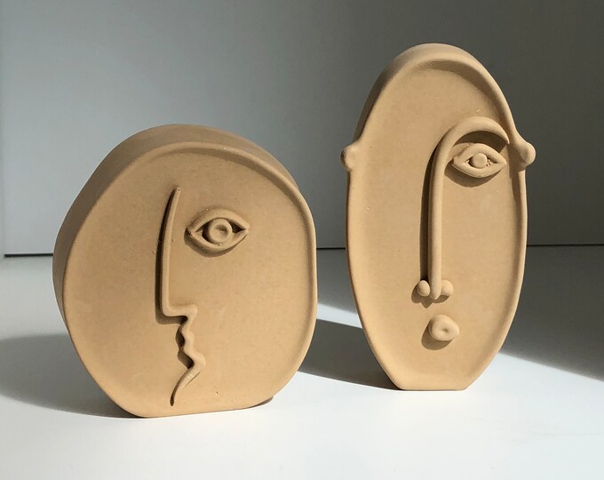 Sculpture Statue Brown Face Abstract Minimalism Decoration - Etsy