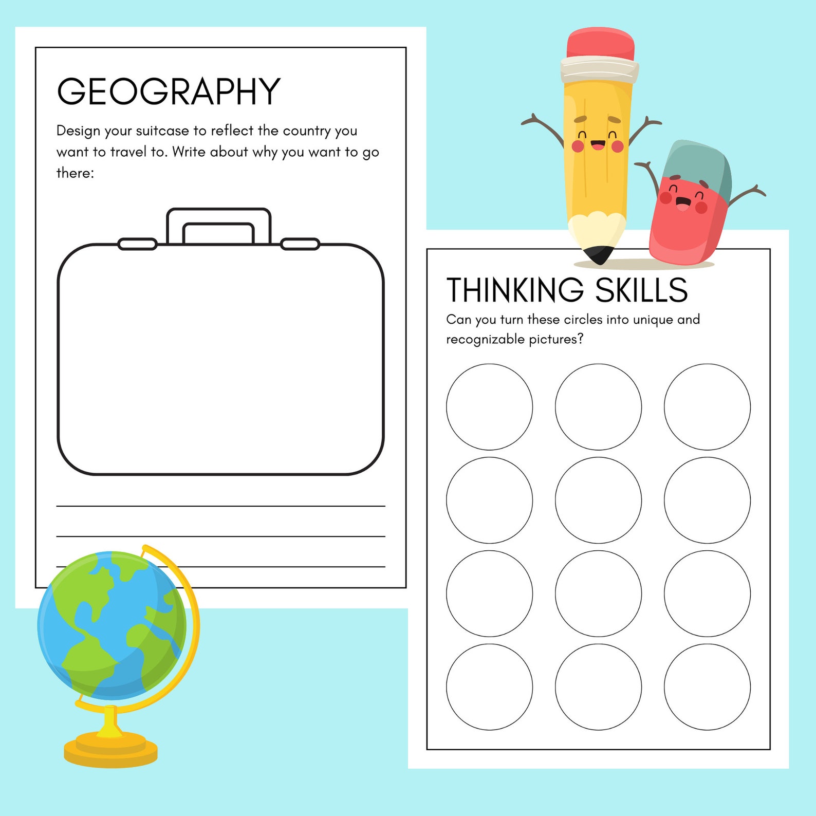 Grade 2 3 Fun Educational Printable Worksheets Gift for Kids - Etsy