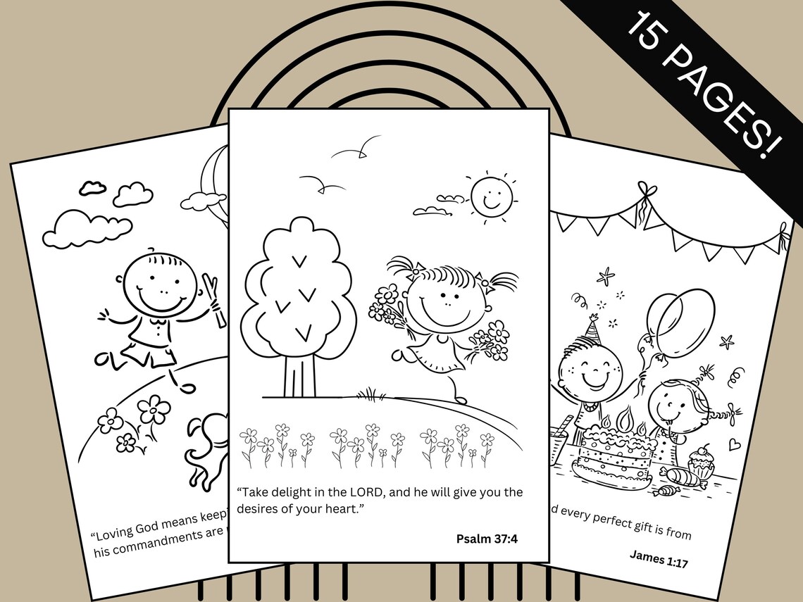 Christian Coloring Book for Kids: Bible Verse Worksheets (digital ...