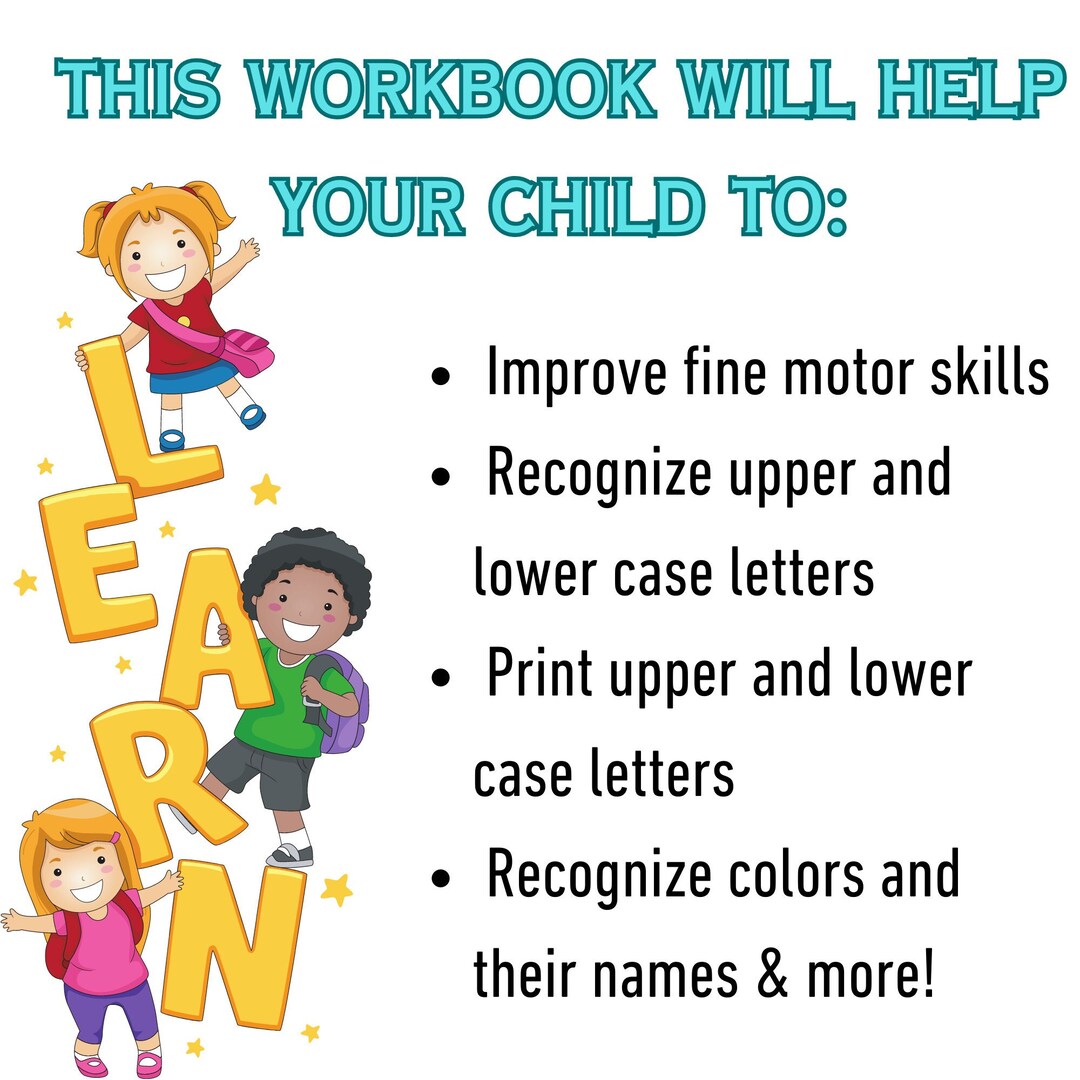 Preschool & Kindergarten Alphabet Workbook Activity. Fun - Etsy