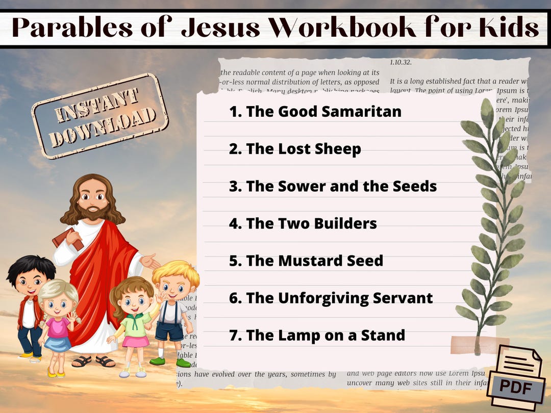 Jesus Parables Lesson Bundle: Bible Activities & Worksheets (PDF Pack ...