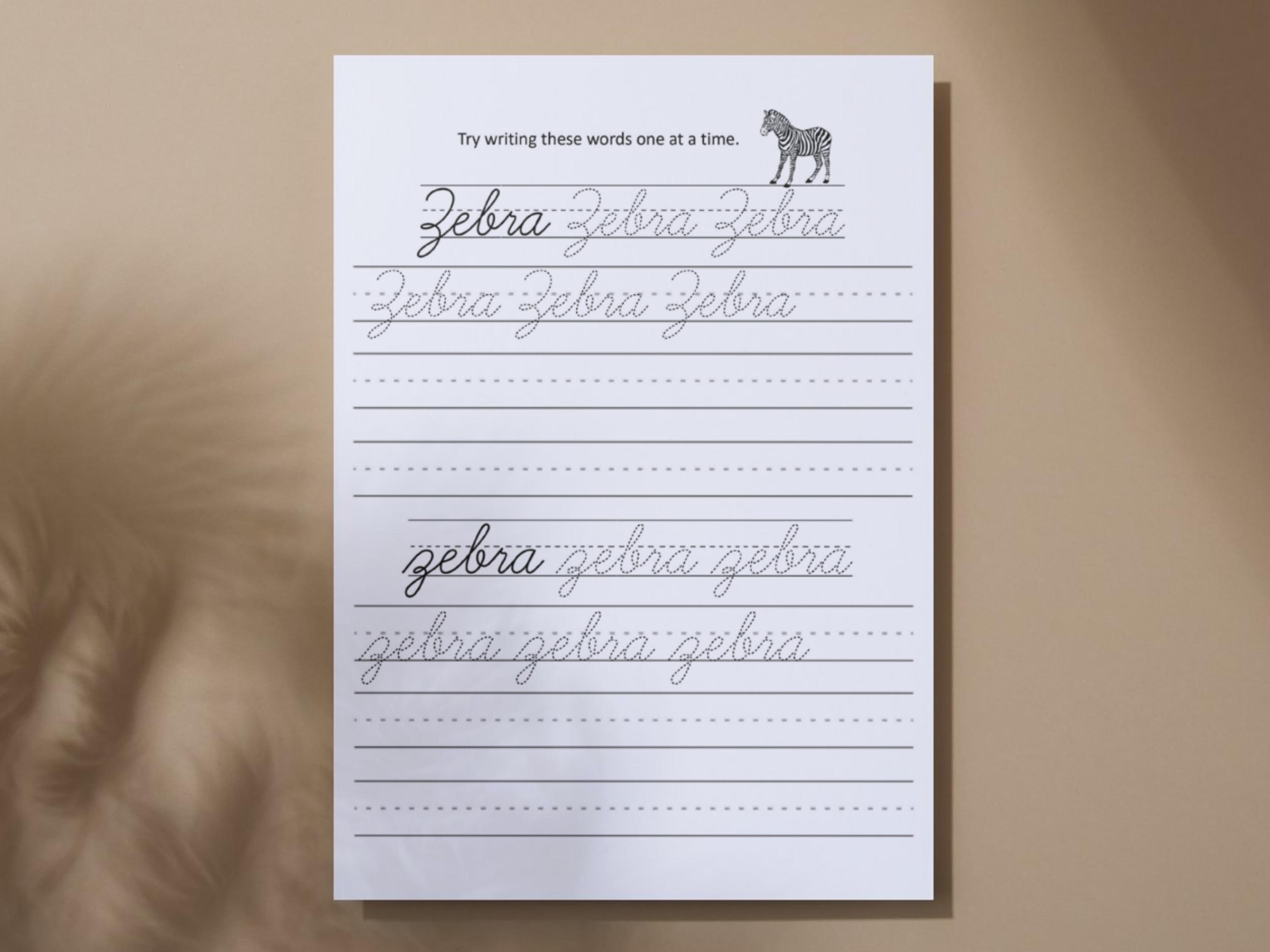 Cursive Handwriting Worksheets: Letter Practice (130 Pages) (digital ...