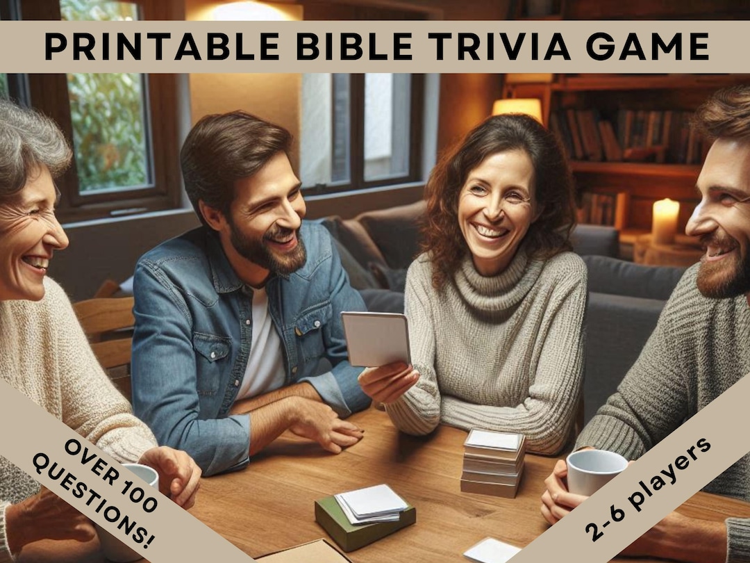 Bible Trivia Game Printable, Christian Card Game for Adults & Families ...