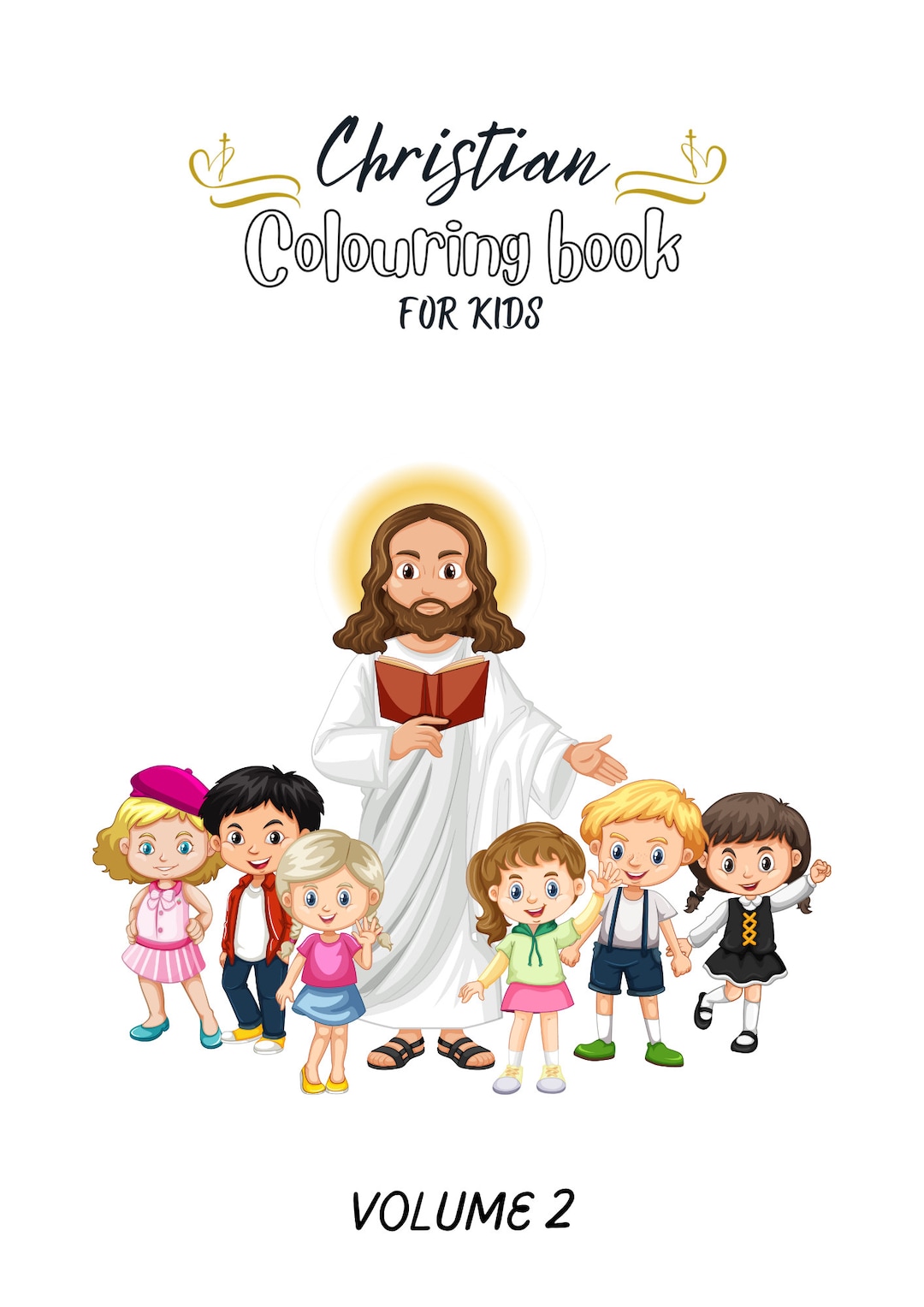 Libro cristiano para colorear para niños vol.2 Hojas de trabajo de ...