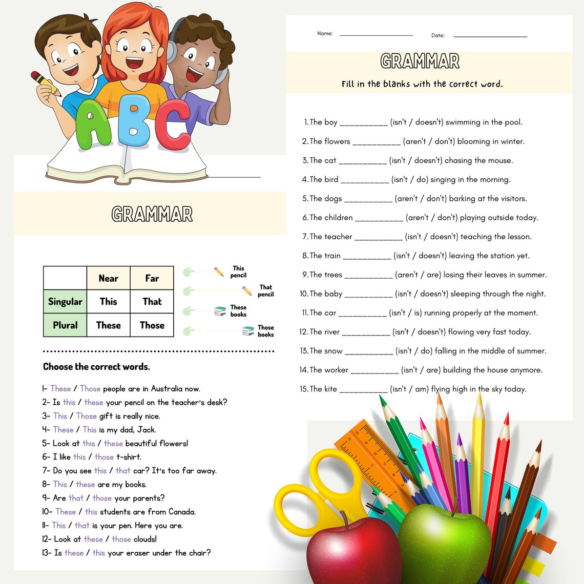 Grade 2, 3 Educational Workbook for Kids Aged 7, 8 Activities for Kids ...