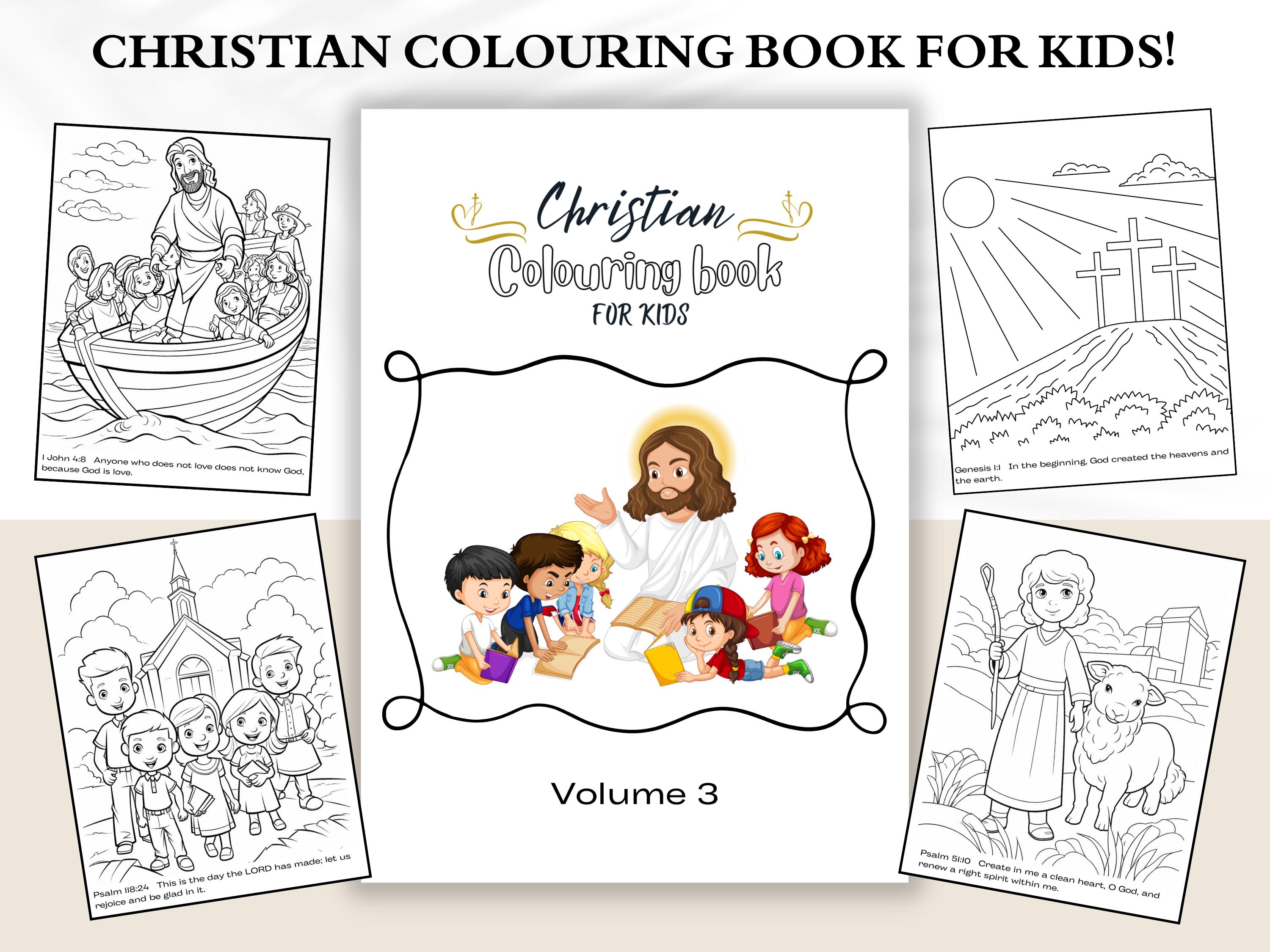 Christian Coloring Book for Kids: Bible Verse Worksheets (digital ...