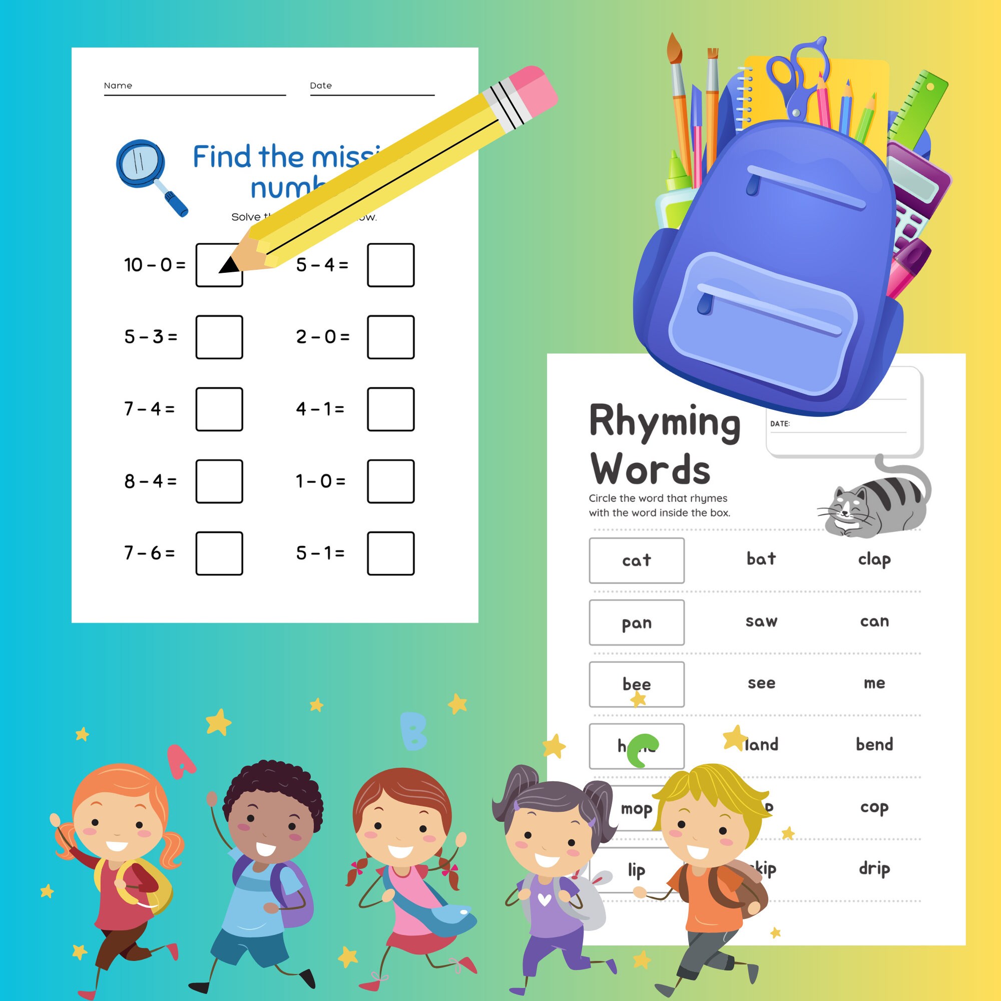 Fun Educational Workbook, 21 Coloring Pages for Grade 2-3, Ages 6 7 ...