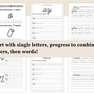 Cursive Handwriting Worksheets: Letter Practice (130 Pages) (digital ...