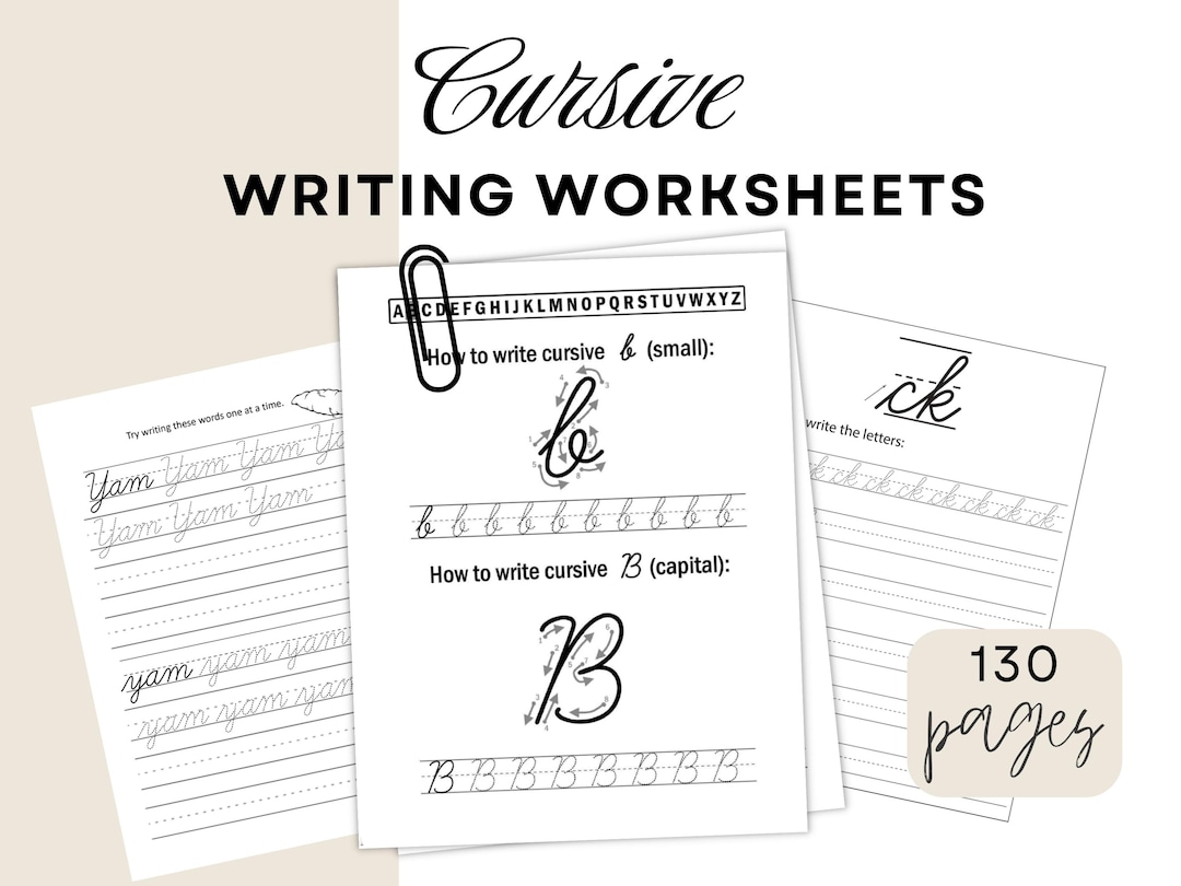 Cursive Handwriting Worksheets: Letter Practice (130 Pages) (digital ...