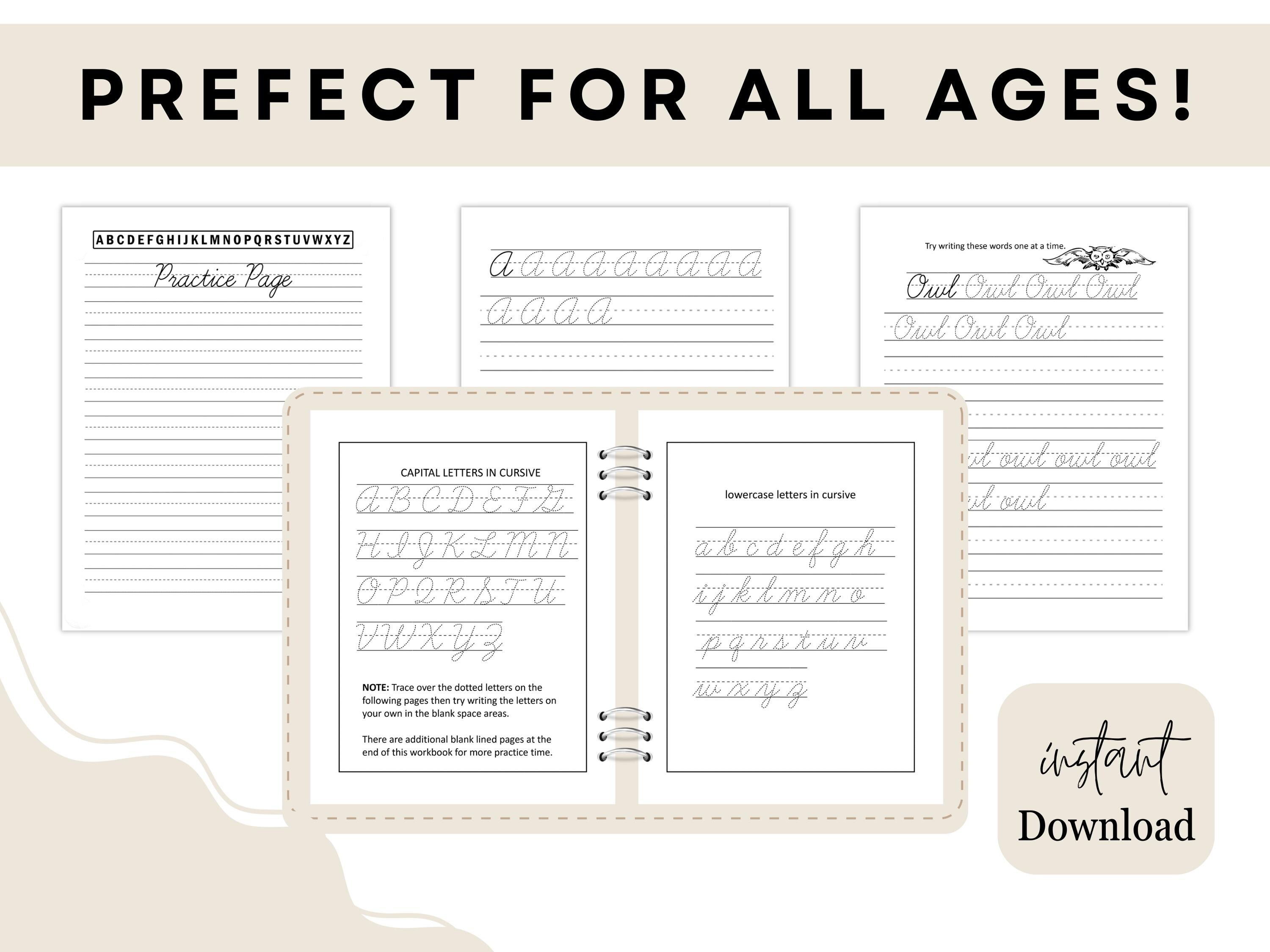 Cursive Handwriting Worksheets: Letter Practice (130 Pages) (digital ...