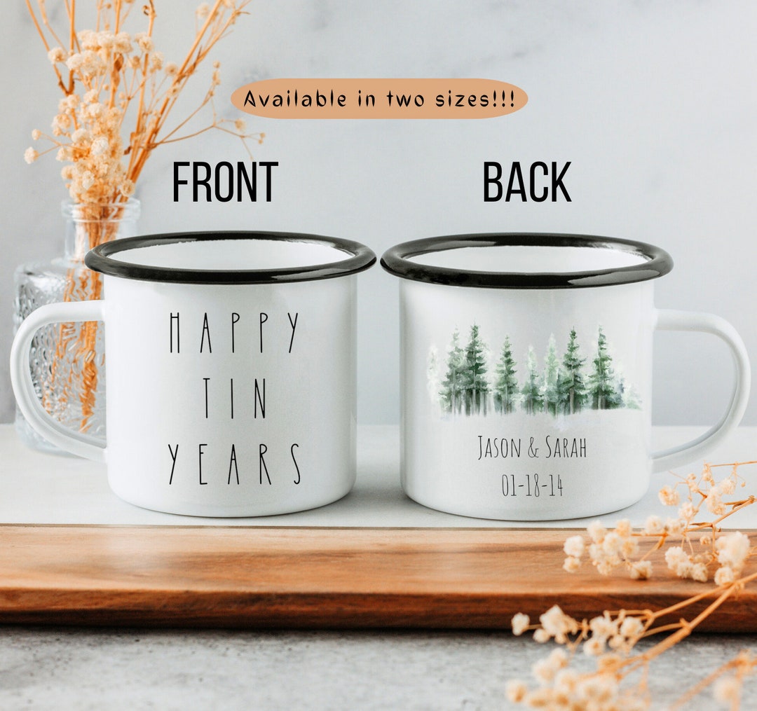 Tin Year Anniversary Mug 10 Year Wedding Anniversary Gift for Husband ...