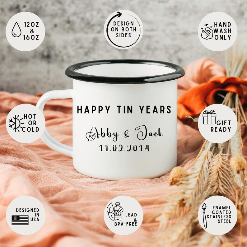 Personalized Tally Marks 10th Anniversary Campfire Mug - Etsy