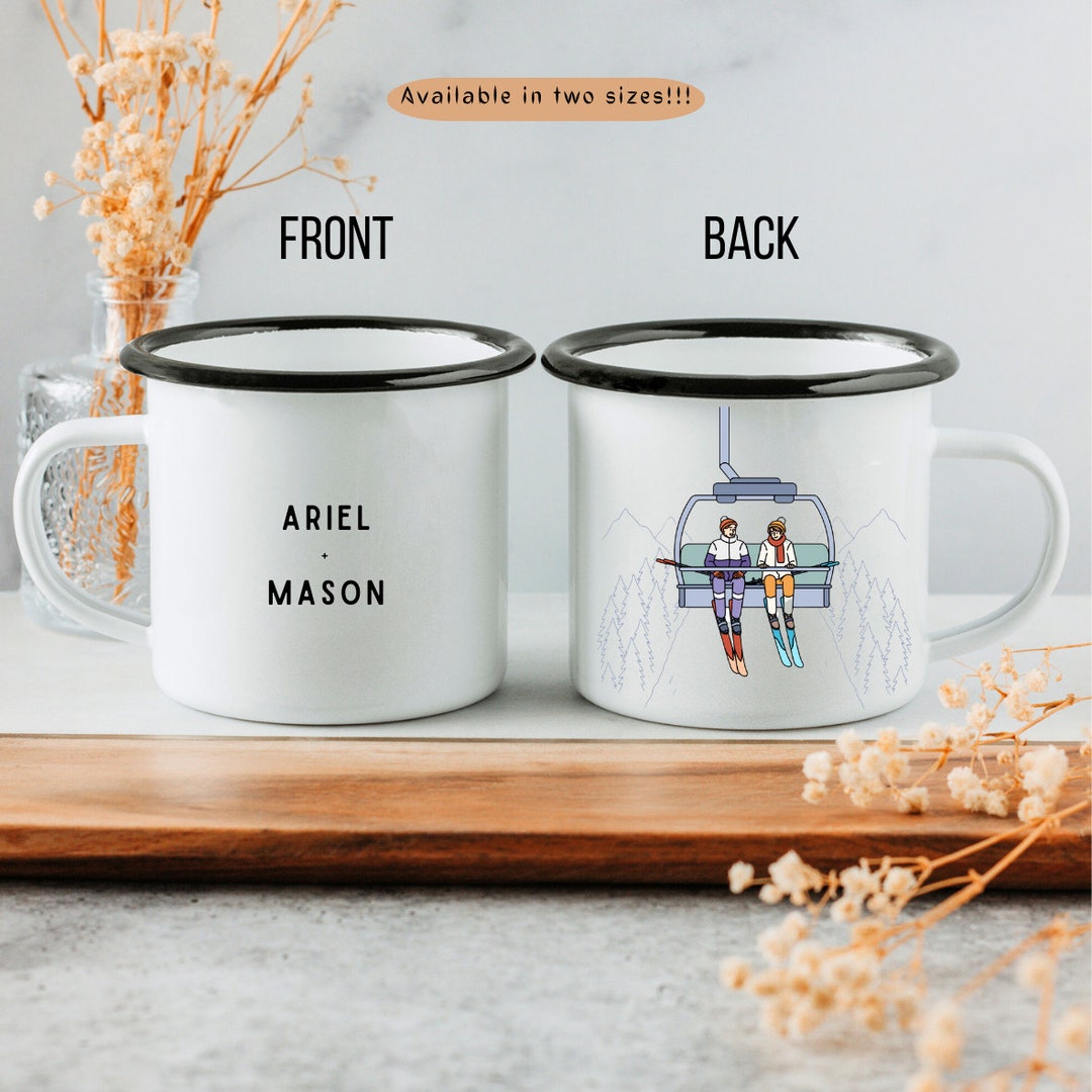 Personalized Ski Mug, Custom Couple Skiing Gift, Downhill Skier ...