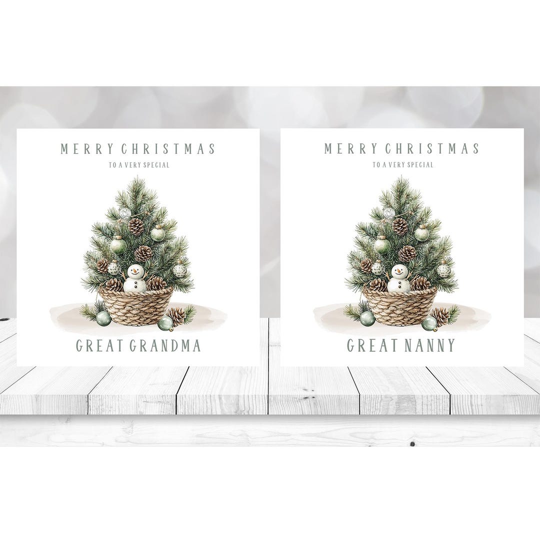Personalised Great Grandma Christmas Card/great Nanny Christmas Card ...