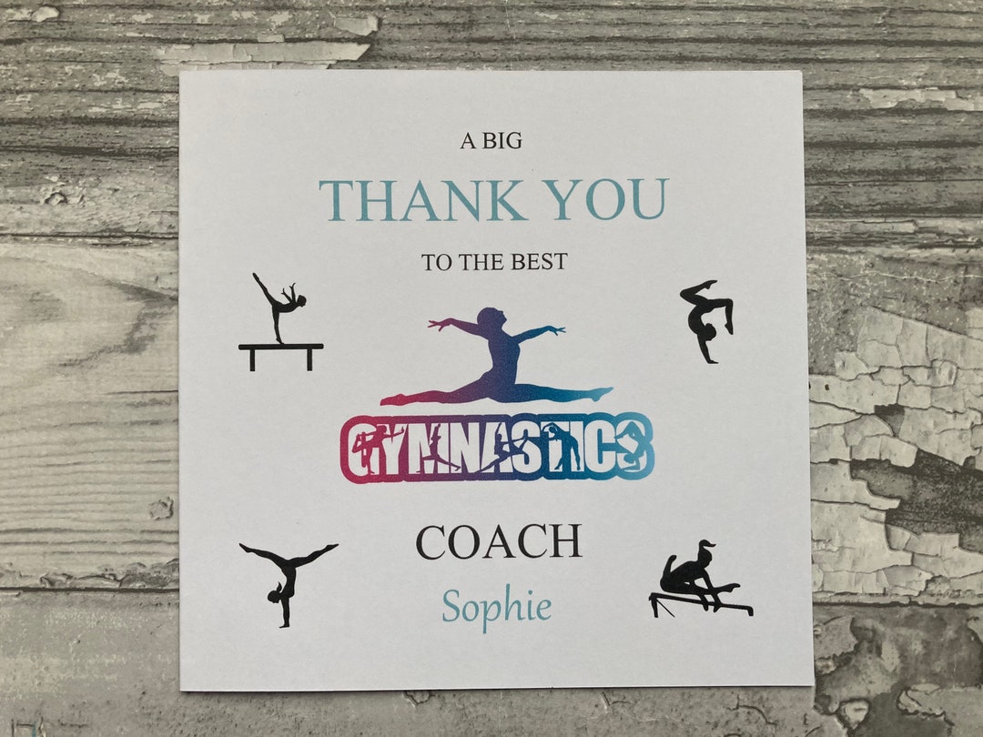 Personalised Gymnastics Card/gymnastics Thank You Card/gymnastics Coach ...